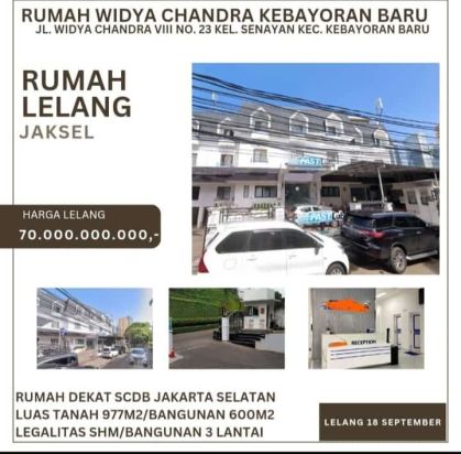 Di Jual Via Lelang Bank Rumah Widya Chandra Kebayoran Baru Jl Widya ...