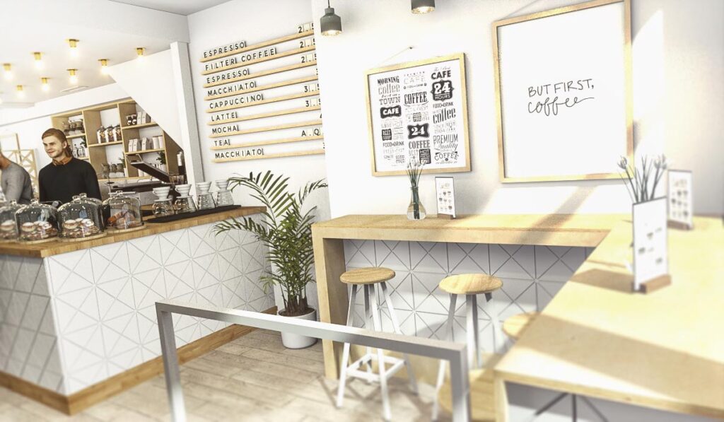 16 Desain Cafe Sederhana di Ruko Kecil, Nyaman & Estetik