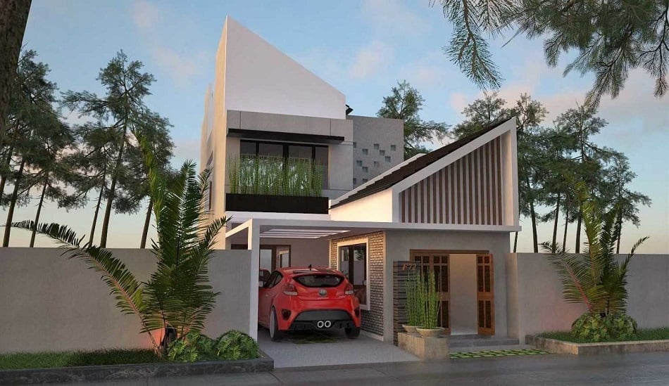 16 Inspirasi Rumah Minimalis Atap Miring Paling Cantik