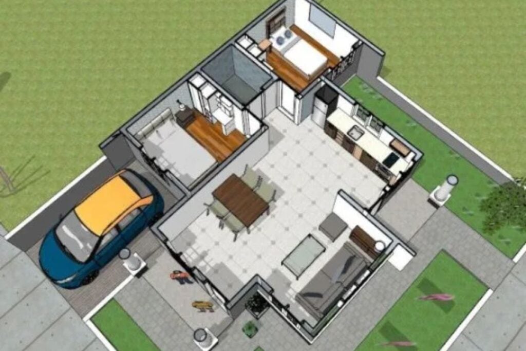 8 Gambar Denah Rumah Type 60, 3 Kamar hingga Minimalis