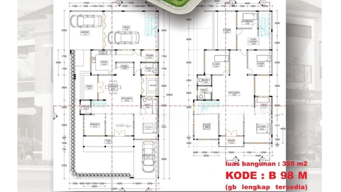 7 Ide Denah Rumah Hook 2 Lantai untuk Keluarga