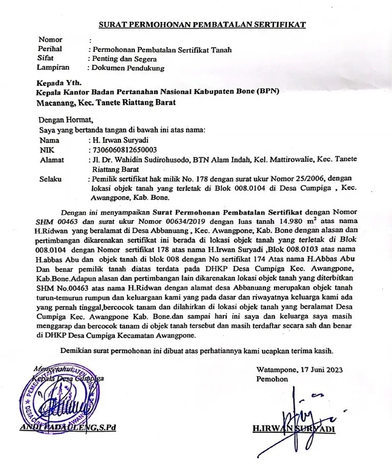 Contoh Surat Permohonan Pembatalan Sertifikat Tanah – Lights Crystal Contoh Surat Permohonan Pembatalan Sertifikat Tanah – Lights Crystal