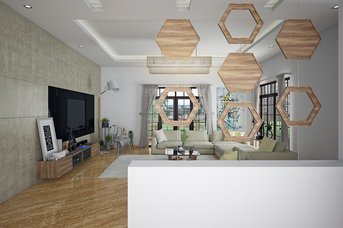 10 Desain Sekat Ruang Tamu dan Dapur, & Tips Pasangnya
