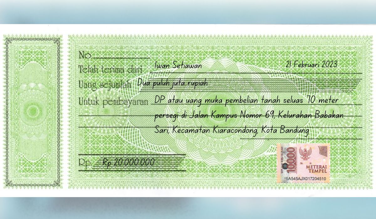 6 Contoh Kwitansi Jual Beli Rumah & Tanah, DP & Tanda Jadi