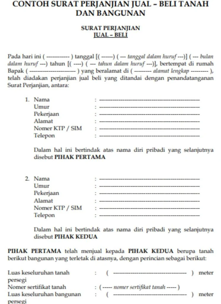 Contoh Surat Jual Beli Tanah Lengkap, Bisa Diunduh!