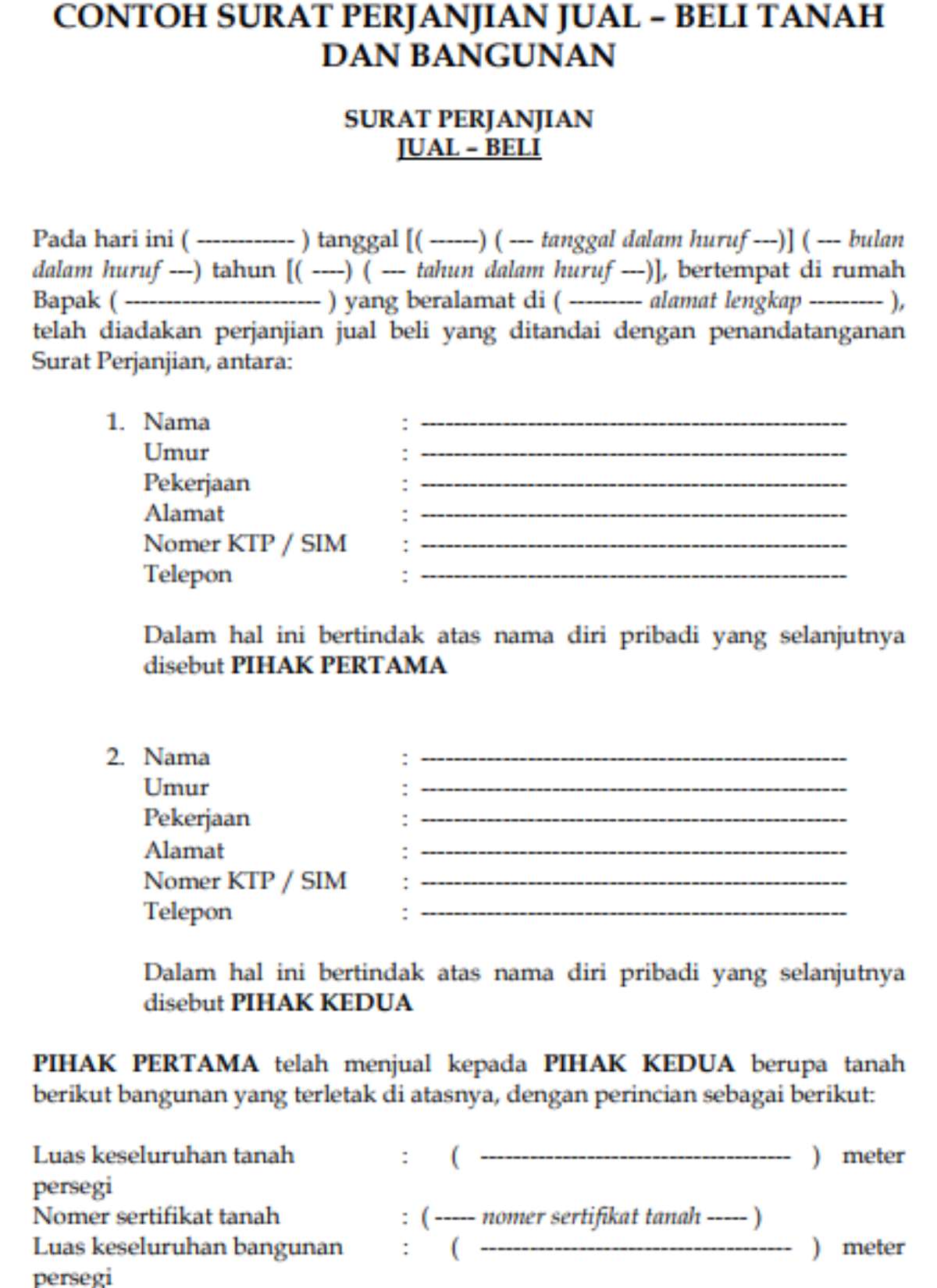 Contoh Surat Jual Beli Tanah Lengkap, Bisa Diunduh!