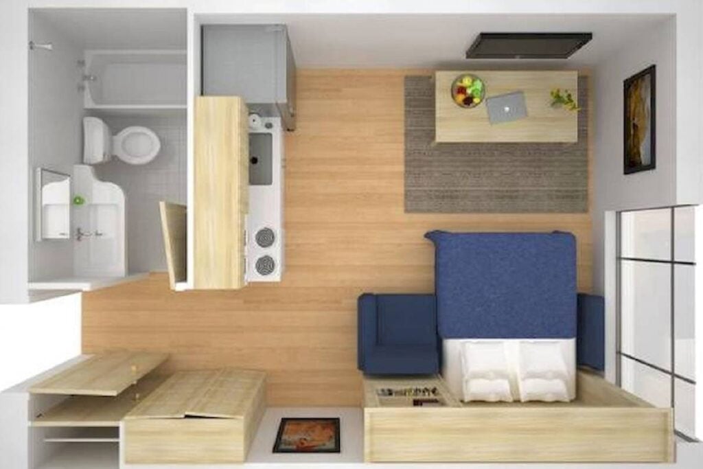 8 Inspirasi Desain Kamar Kost 3x4 Kamar Mandi Dalam Estetis