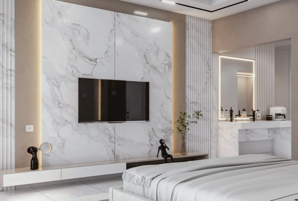 5 Inspirasi Desain Backdrop TV Kamar Tidur Estetik dan Menawan