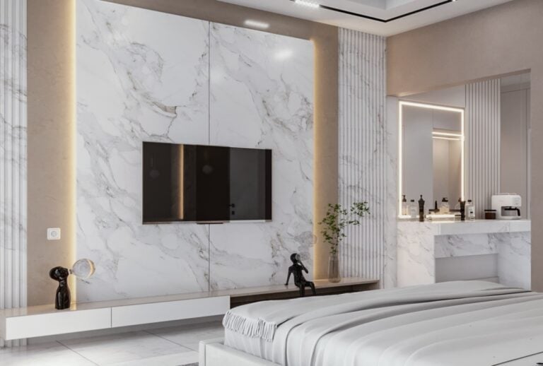 5 Inspirasi Desain Backdrop TV Kamar Tidur Estetik dan Menawan