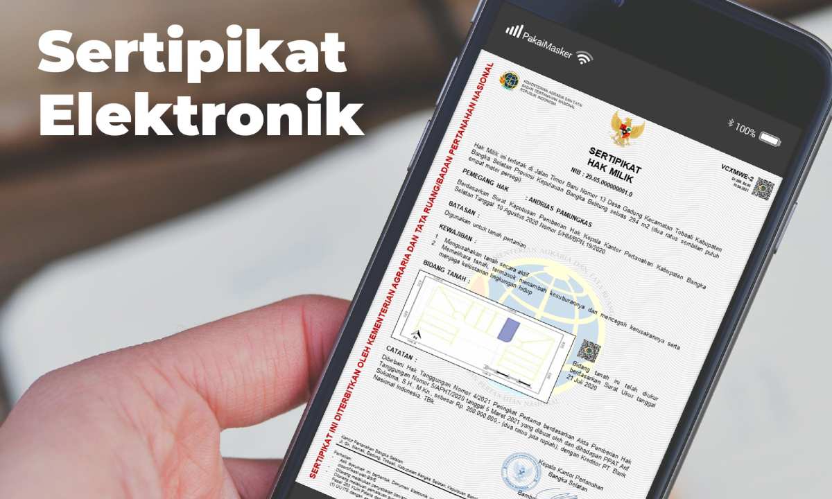 Contoh Sertifikat Tanah Elektronik dan Isinya Contoh Sertifikat Tanah Elektronik dan Isinya