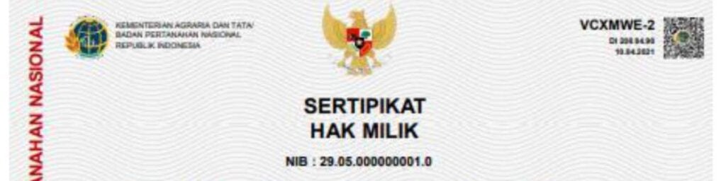 Contoh Sertifikat Tanah Elektronik dan Isinya