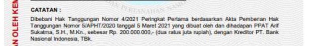 Contoh Sertifikat Tanah Elektronik dan Isinya