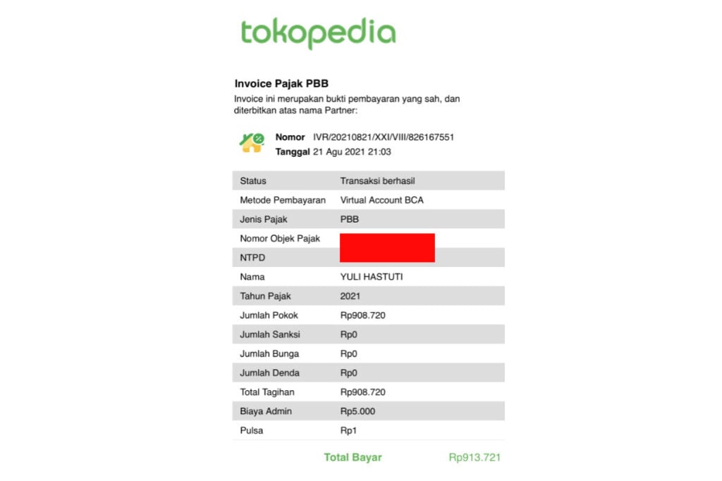 Cara Mendapatkan Bukti Pembayaran PBB dan Contohnya