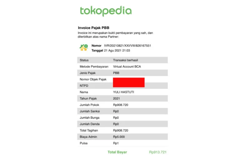 Cara Mendapatkan Bukti Pembayaran PBB dan Contohnya