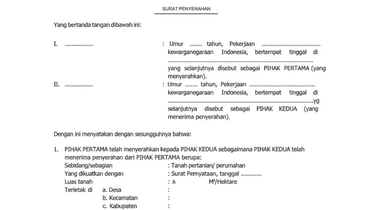 6 Contoh Surat Penyerahan Tanah yang Benar, Ada Link Download