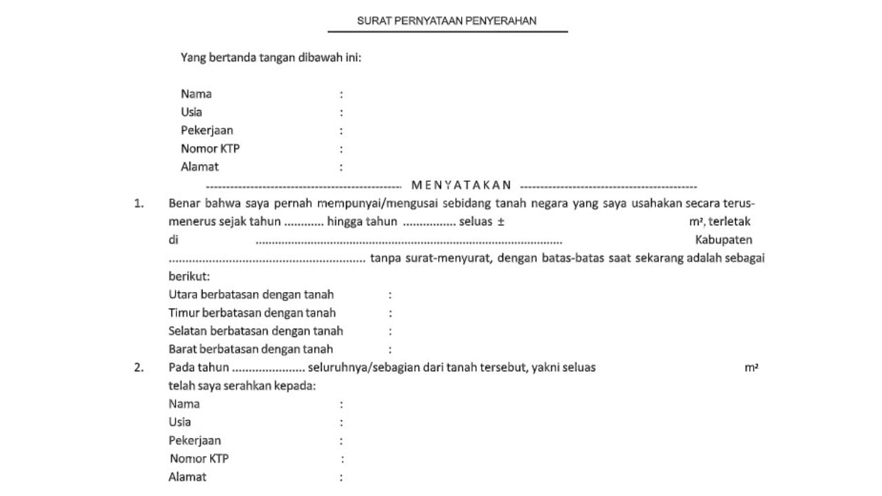 6 Contoh Surat Penyerahan Tanah yang Benar, Ada Link Download