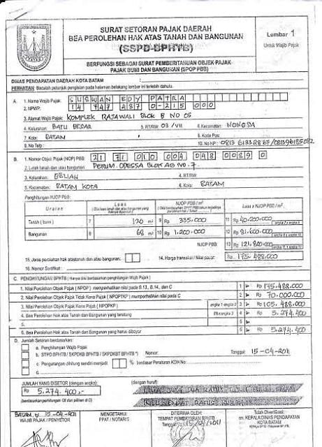 Contoh BPHTB yang Sudah Divalidasi, Lengkap dengan Caranya