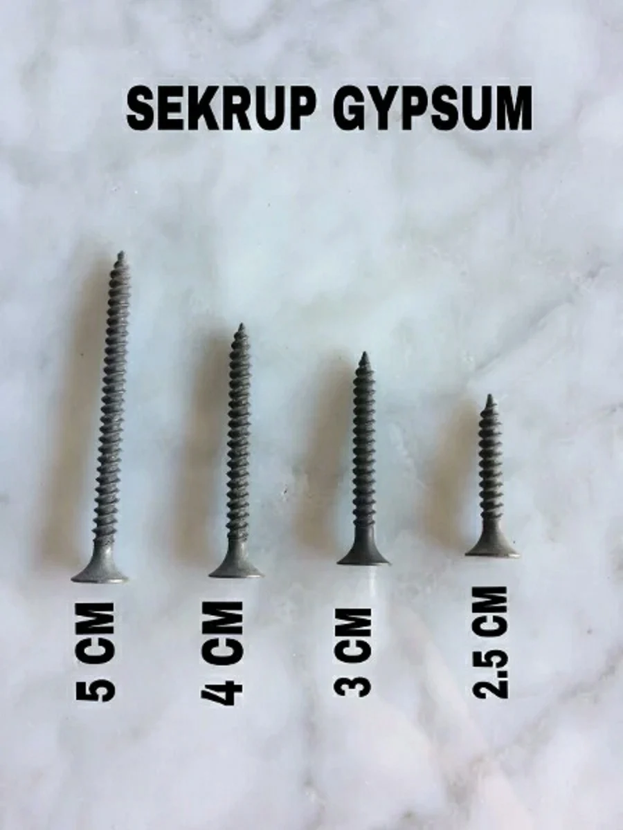 Ukuran Sekrup Gypsum Disertai Ciri-Ciri dan Jenisnya