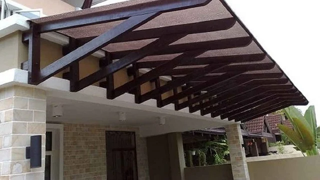 7 Inspirasi Desain Kanopi Kayu Garasi yang Modern dan Natural