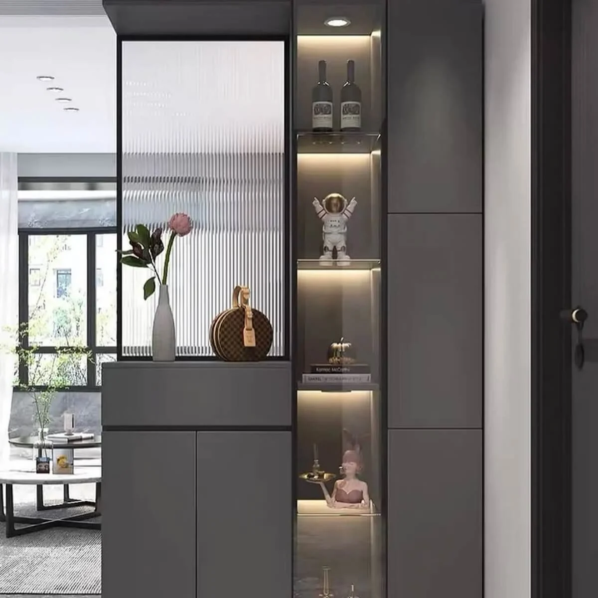 8 Model Lemari Pembatas Ruang Tamu dan Ruang Keluarga