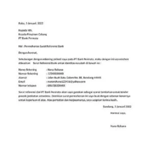 8 Contoh Surat Permohonan Referensi Bank yang Baik dan Benar