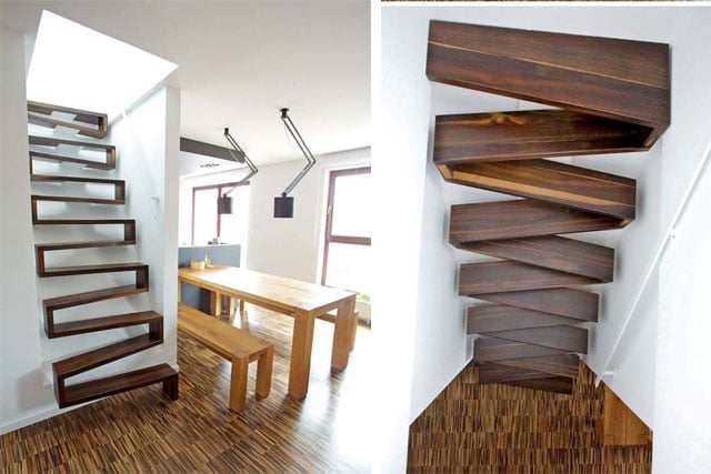 12 Desain Tangga Kayu Minimalis Terbaik & Estetik