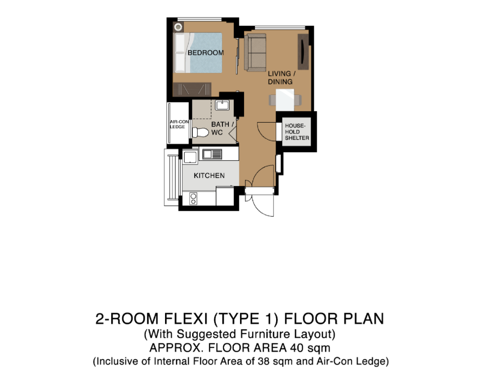 Hdb 2 Room Flexi Flat Floor Plan | Viewfloor.co