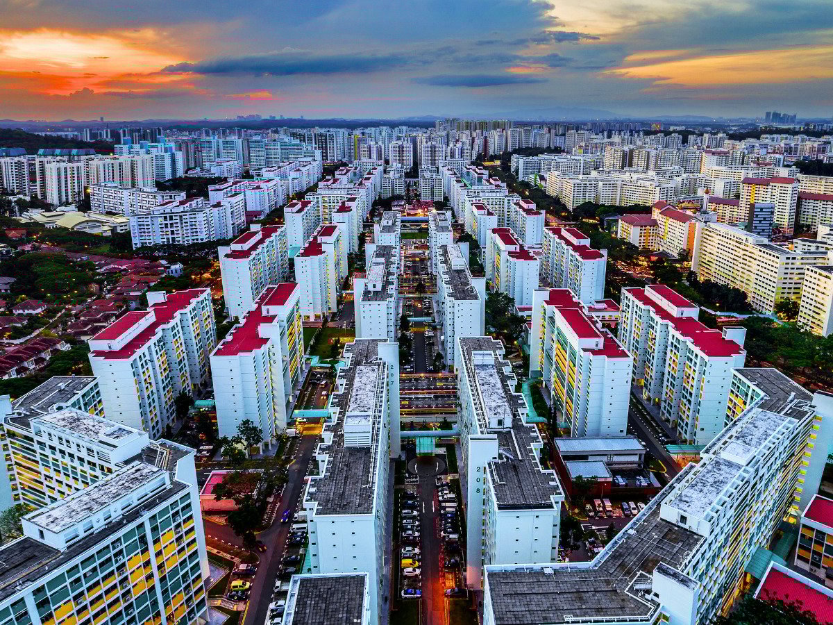 Singapore district map, 28 districts mapped across CCR, RCR, & OCR